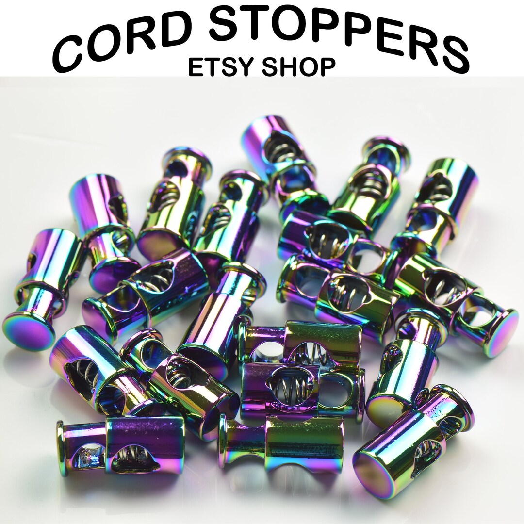 LASER COLOR Plated Metal Classic Cord Stoppers Lace Locks for Shoelaces ...
