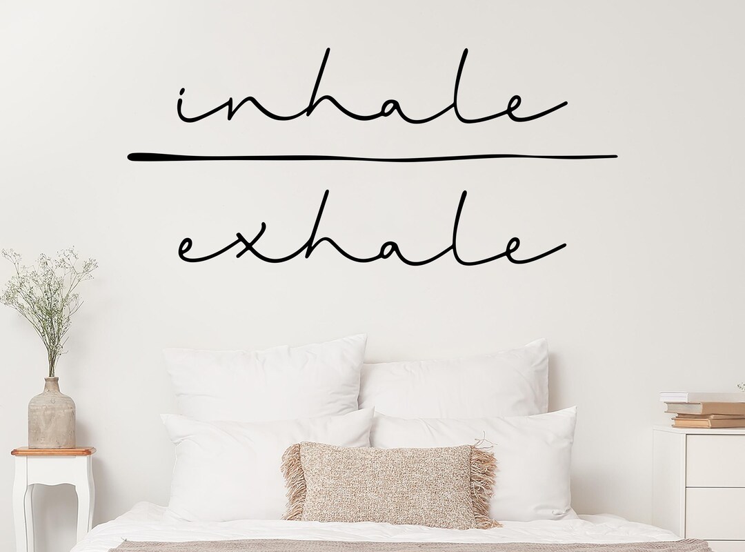 Inhale Exhale Wall Decal - Elegant Yoga Wall Quote for Homes ...