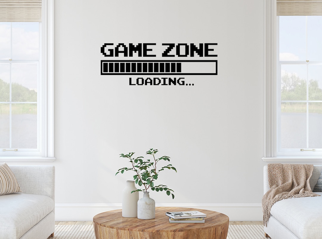 Game Zone Loading Wall Decal Sticker, Gamer Wall Art, Gaming Home Decor ...