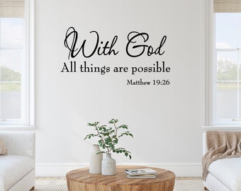 With God All Things Are Possible Wall Decal Sticker Art Decor Room ...