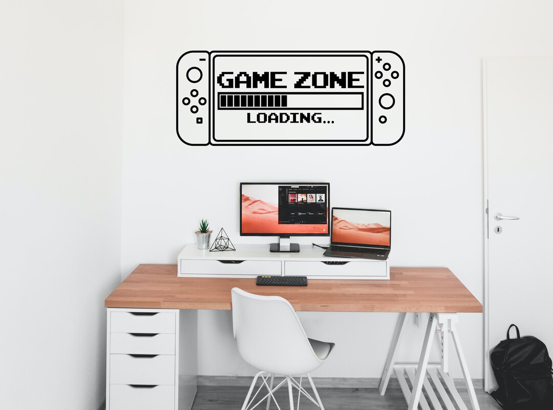 Game Zone Loading Wall Decal Sticker, Gamer Wall Art, Gaming Home Decor ...