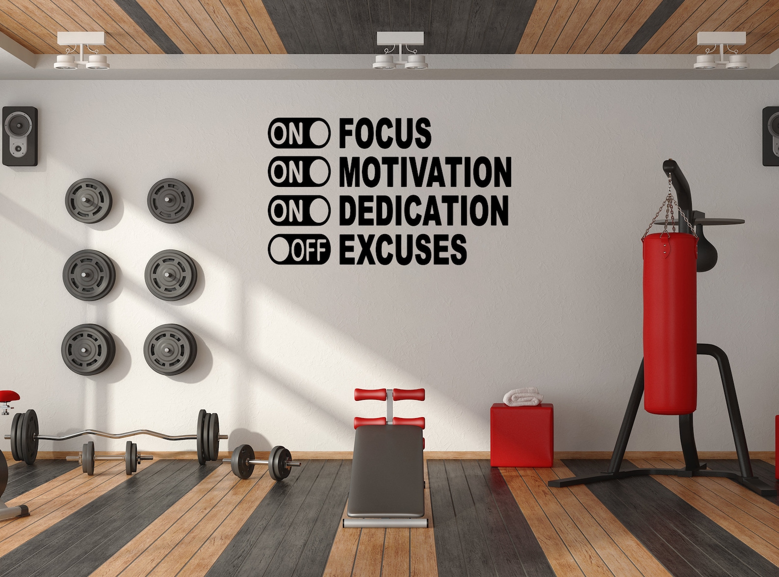 Focus Motivation Dedication Excuses Wall Decal Sticker - Etsy