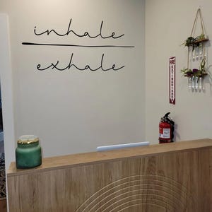 Inhale Exhale Wall Decal - Elegant Yoga Vinyl Wall Sticker for Homes ...