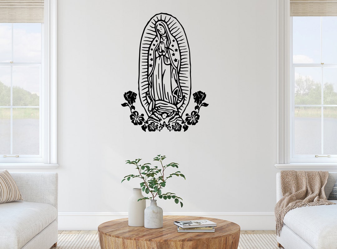 Virgin Mary Wall Decal Sticker Catholic Wall Art Home Decor Etsy