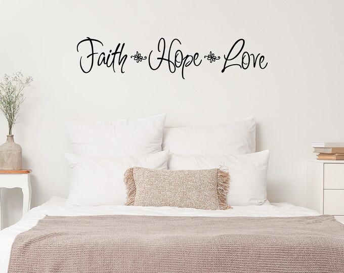 Faith Hope Love Decals, Faith, Hope, Love Wall Decal, Christian Wall ...