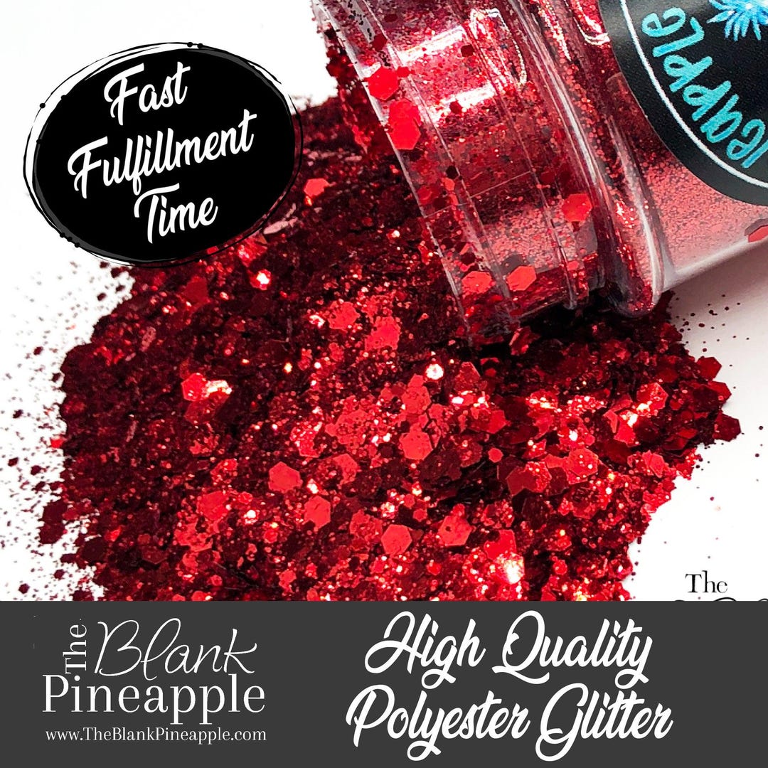Ruby Doo Chunky Mix Metallic Glitter, 2oz Shaker Bottle (56g), Red Glitter - Etsy