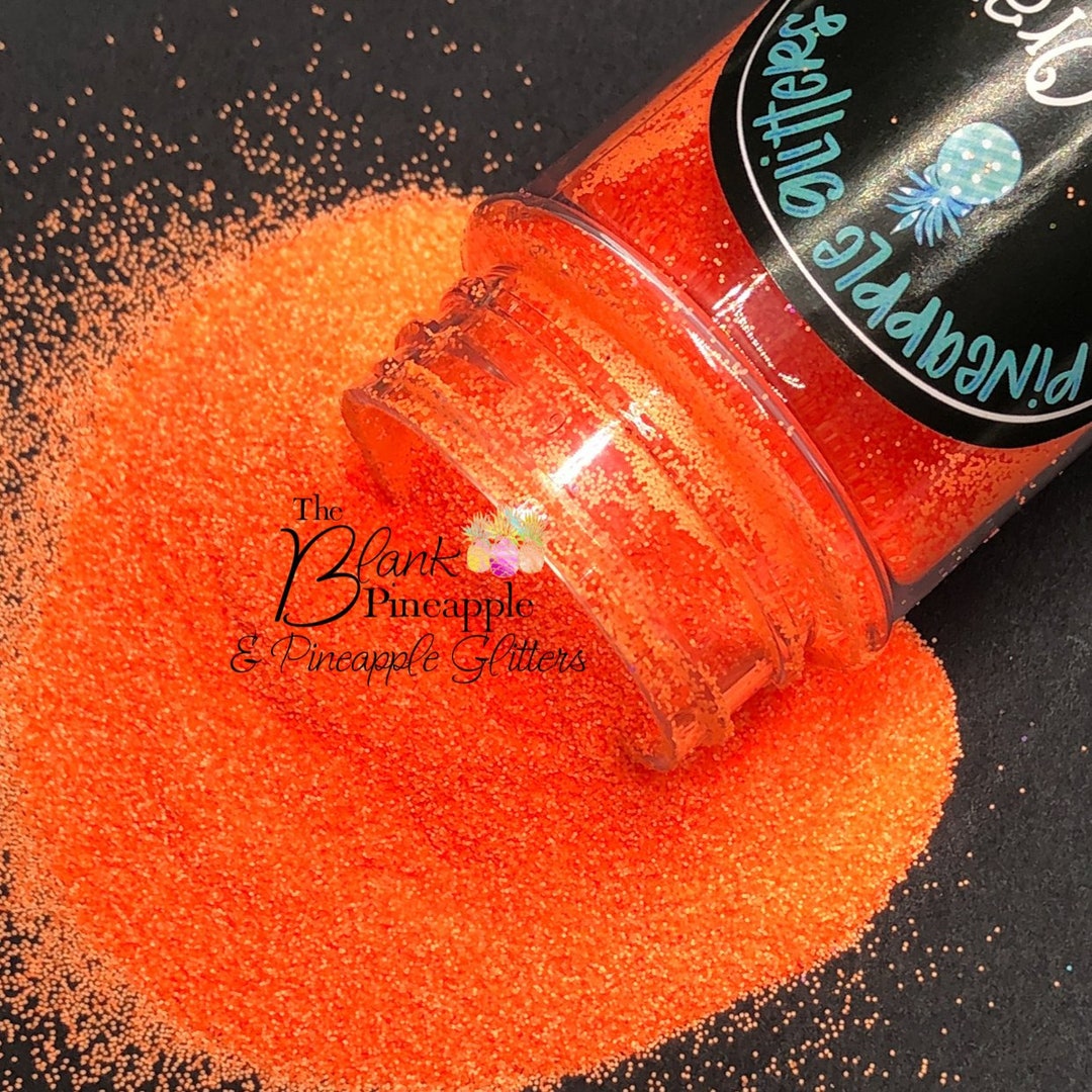 Neon Orange Fine Cut Matte Glitter Polyester PET, 2oz. Shaker Bottle ...
