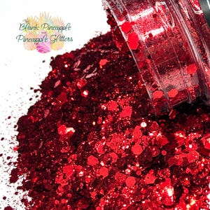 Ruby Doo Chunky Mix Metallic Glitter, 2oz Shaker Bottle (56g), Red Glitter - Etsy