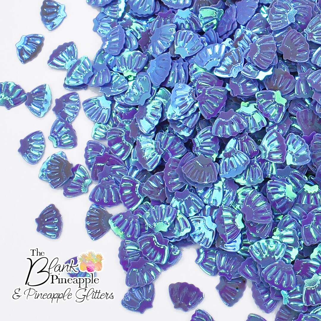 Nautical Mermaid Seashells 2oz Bag 56 Grams PVC Shells, Glitter Shapes ...