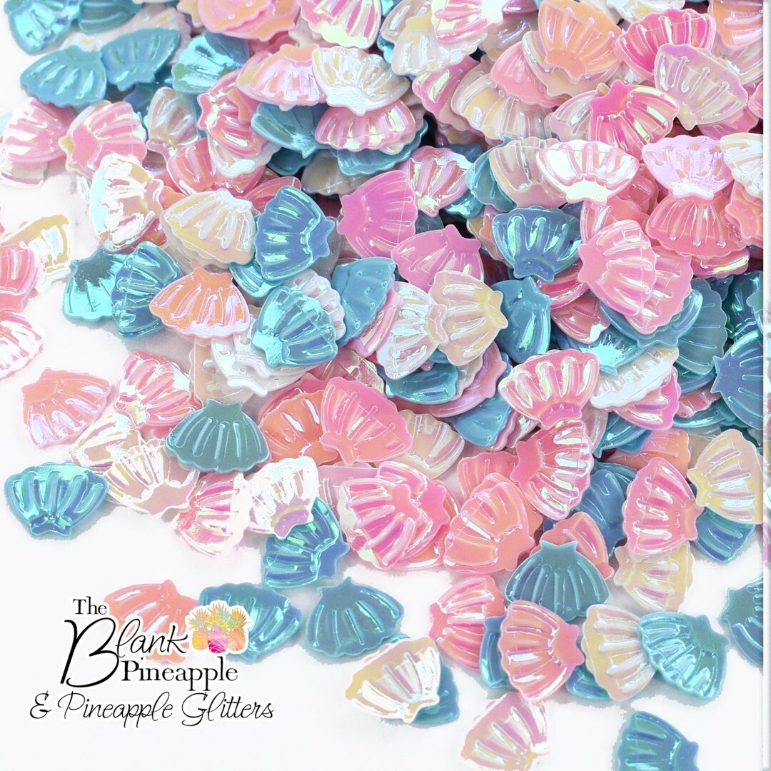 Coral Escape Mermaid Seashells 2oz Bag 56 Grams PVC Shells, Glitter ...