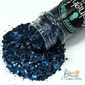 Midnight Chunky Mix Metallic Navy Blue Glitter, 2oz Shaker Bottle (56g ...