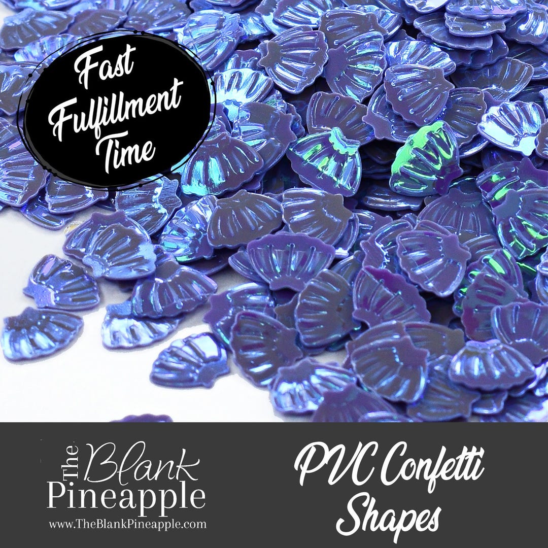 Nautical Mermaid Seashells PVC Confetti, 2oz Bag (56g), Iridescent ...