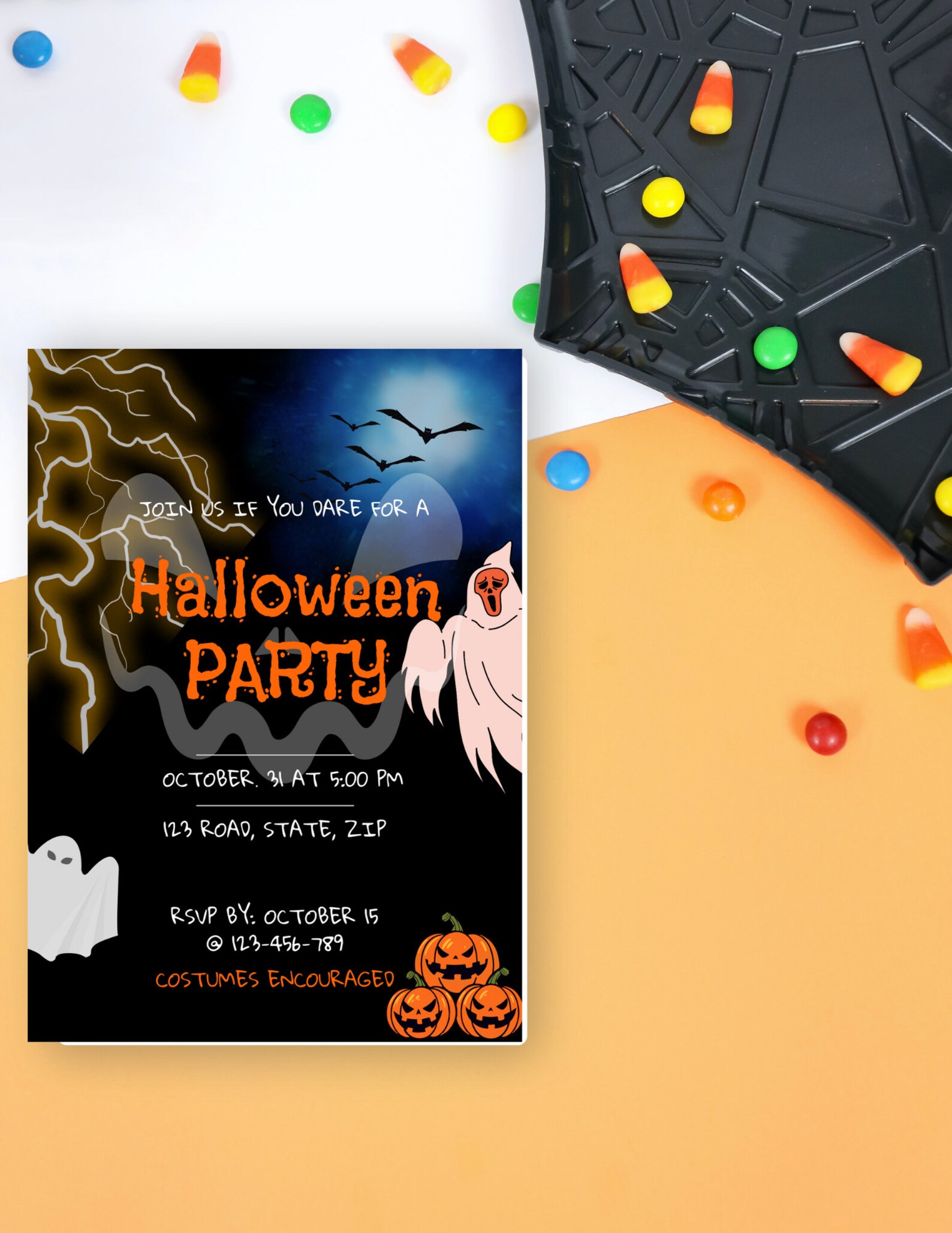 Halloween Party Invite - Etsy