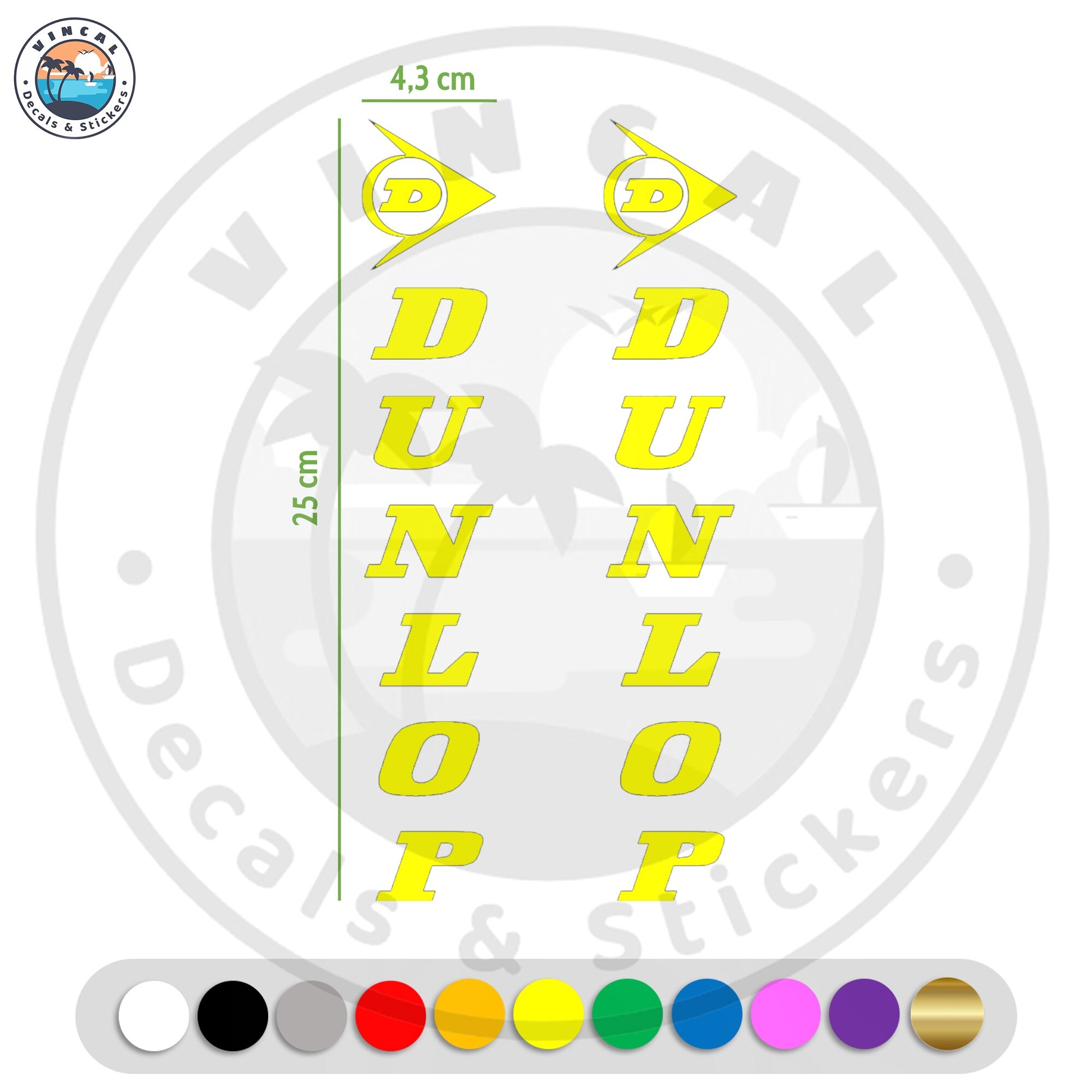 X2 Stickers Dunlop Logo Vinyl Adhesive Decal Vinyl Snow Sticker Car ...