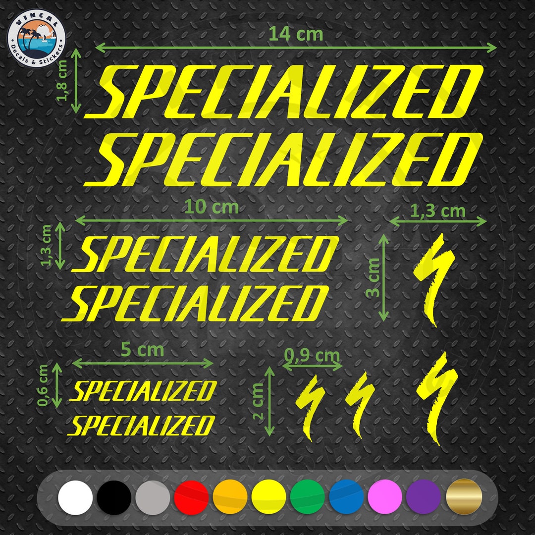 10x Specialized Logo Bike Bicycle Vinyl Adhesive Decal Vinyl Sticker ...