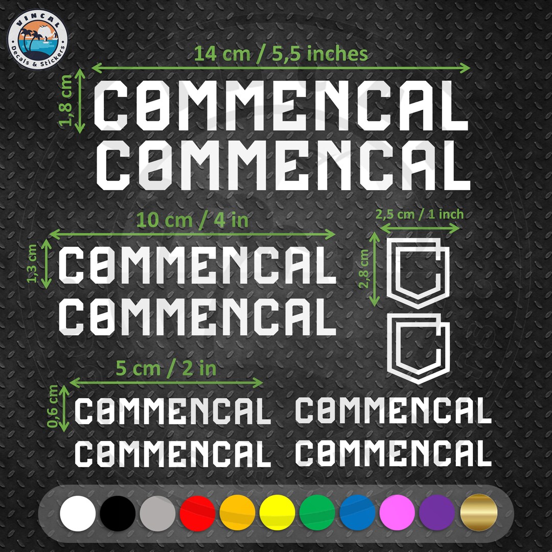 10x Commencal Logo Bike Bicycle Vinyl Adhesive Decal Vinyl Sticker Car ...