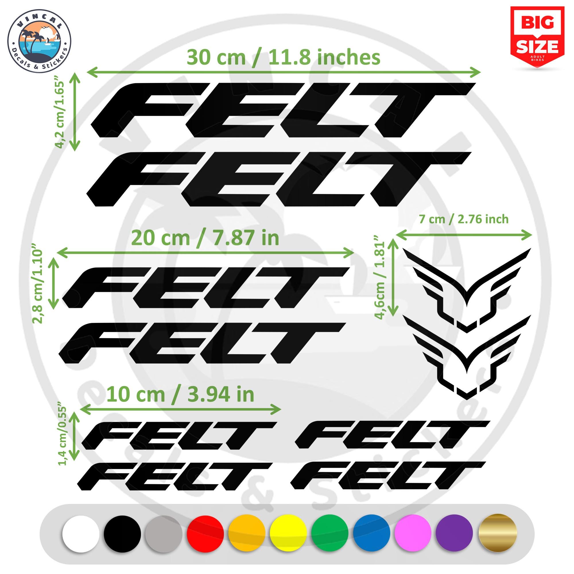 Felt Bike Stickers Decals Logo Bicycle Vinyl Adhesive Decal Vinyl ...