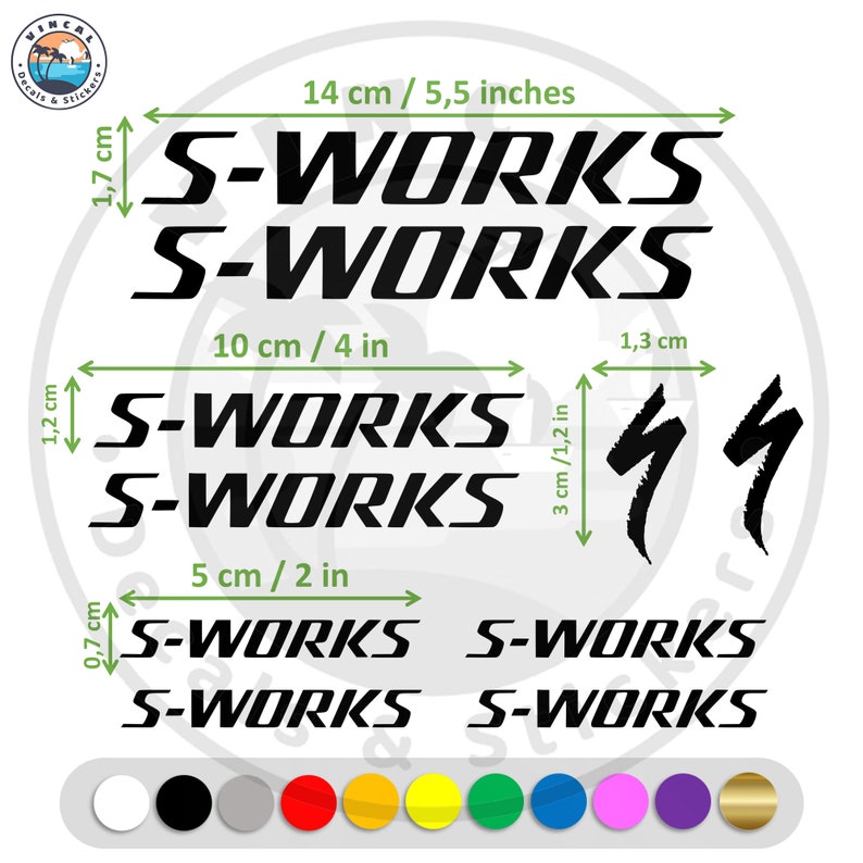 10x S-works Decal Specialized Logo Bike Bicycle Vinyl Adhesive Vinyl ...