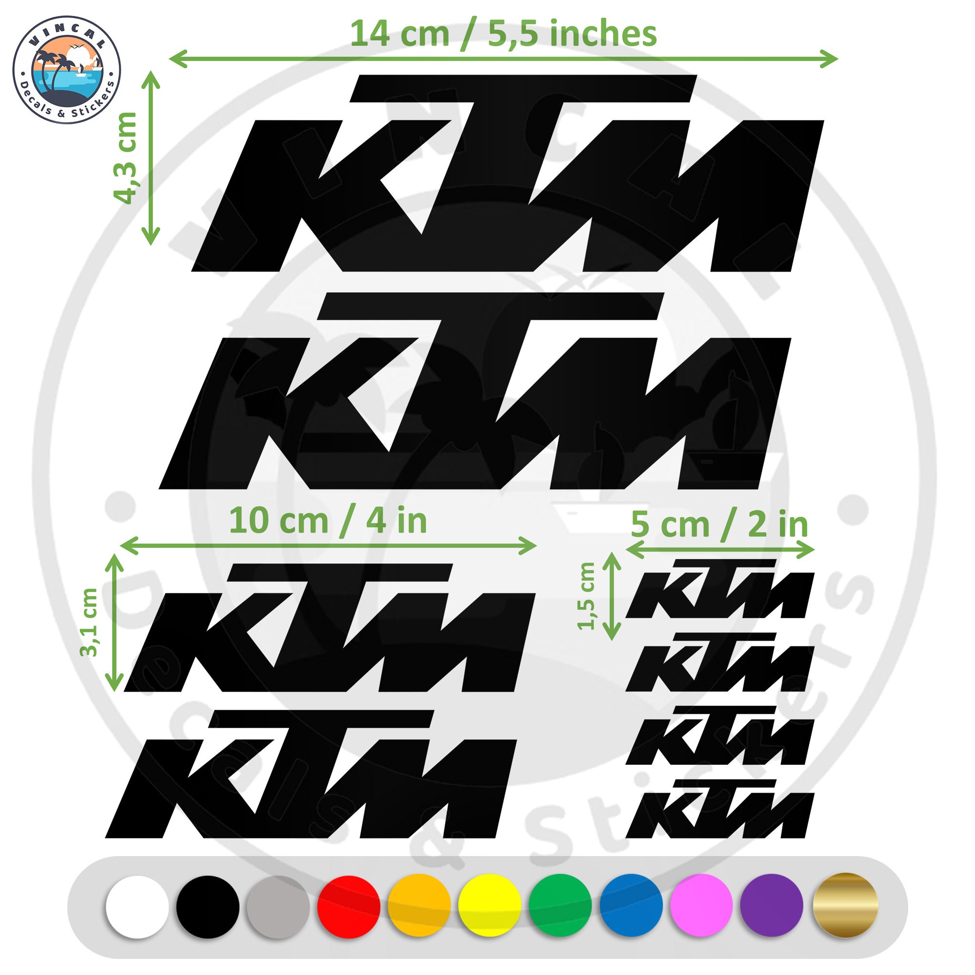 8x KTM Logo Sticker Decal Logo Motorcycle Moto Aufkleber Adesivi Car ...