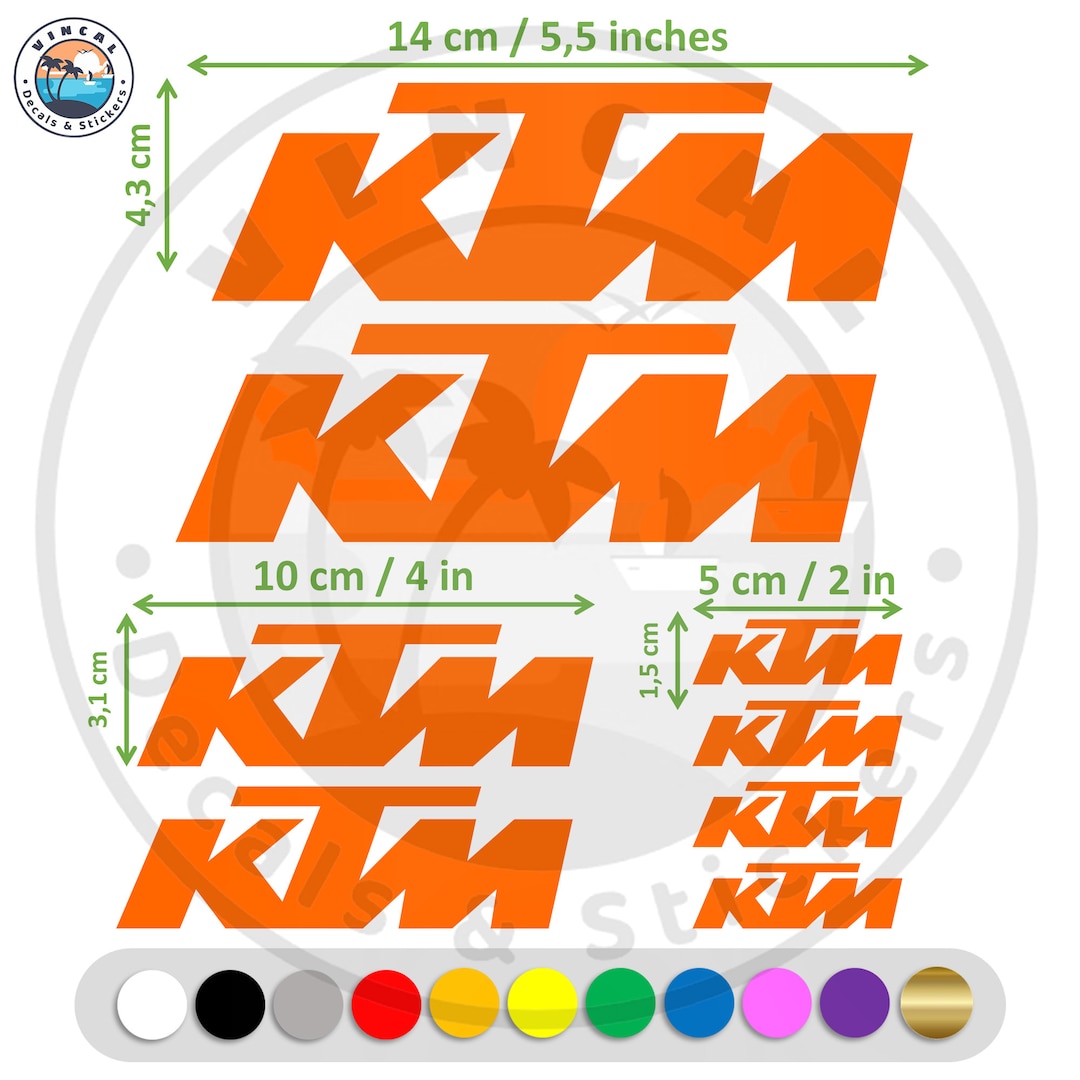 8x KTM Logo Sticker Decal Logo Motorcycle Moto Aufkleber Adesivi Car ...