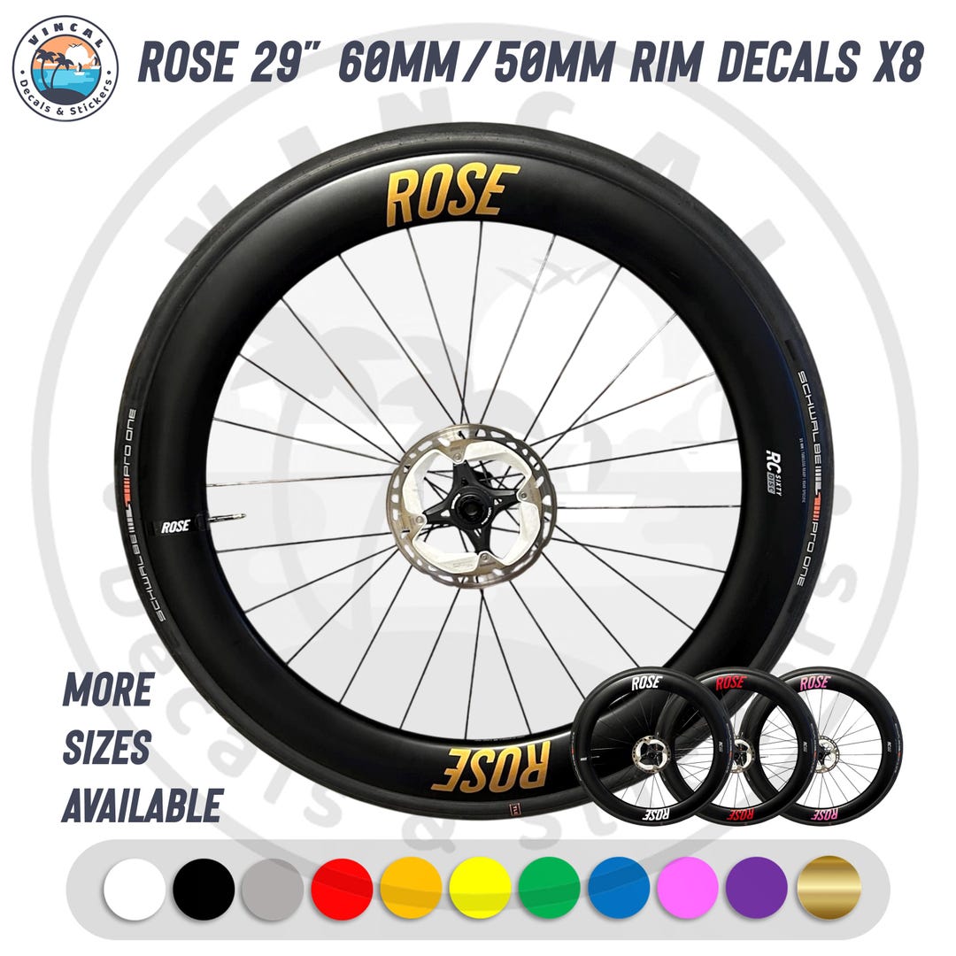 ROSE Bikes 29" 60mm 50mm Wheels Rims Stickers Vinyl Decals Logo MTB ...