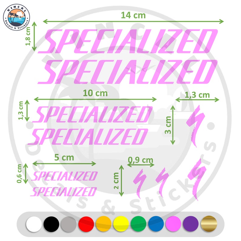 10x Specialized Logo Bike Bicycle Vinyl Adhesive Decal Vinyl Sticker ...