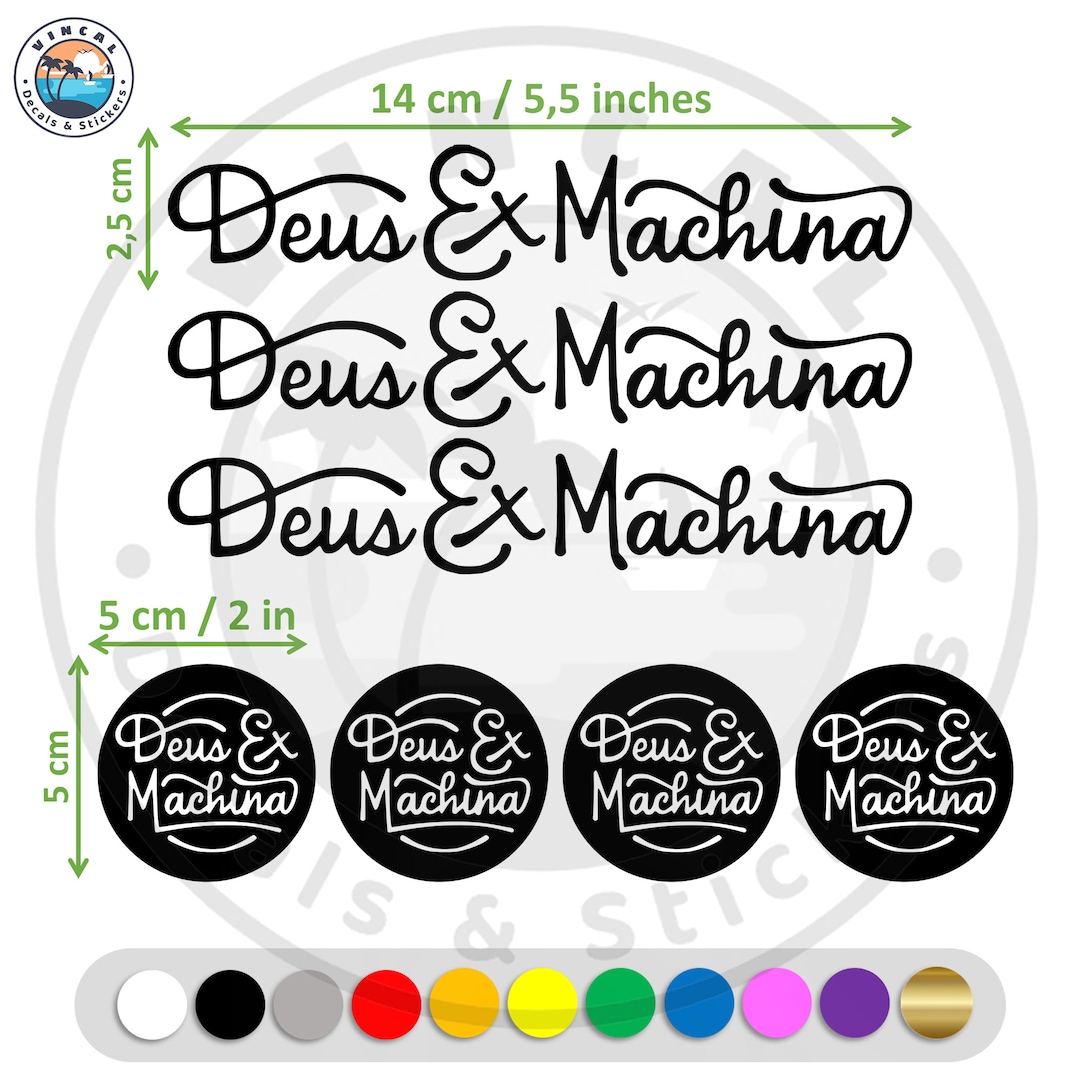 7 x Deus Ex Machina Stickers Vinyl Decal Motorcycle Pegatinas Logo ...
