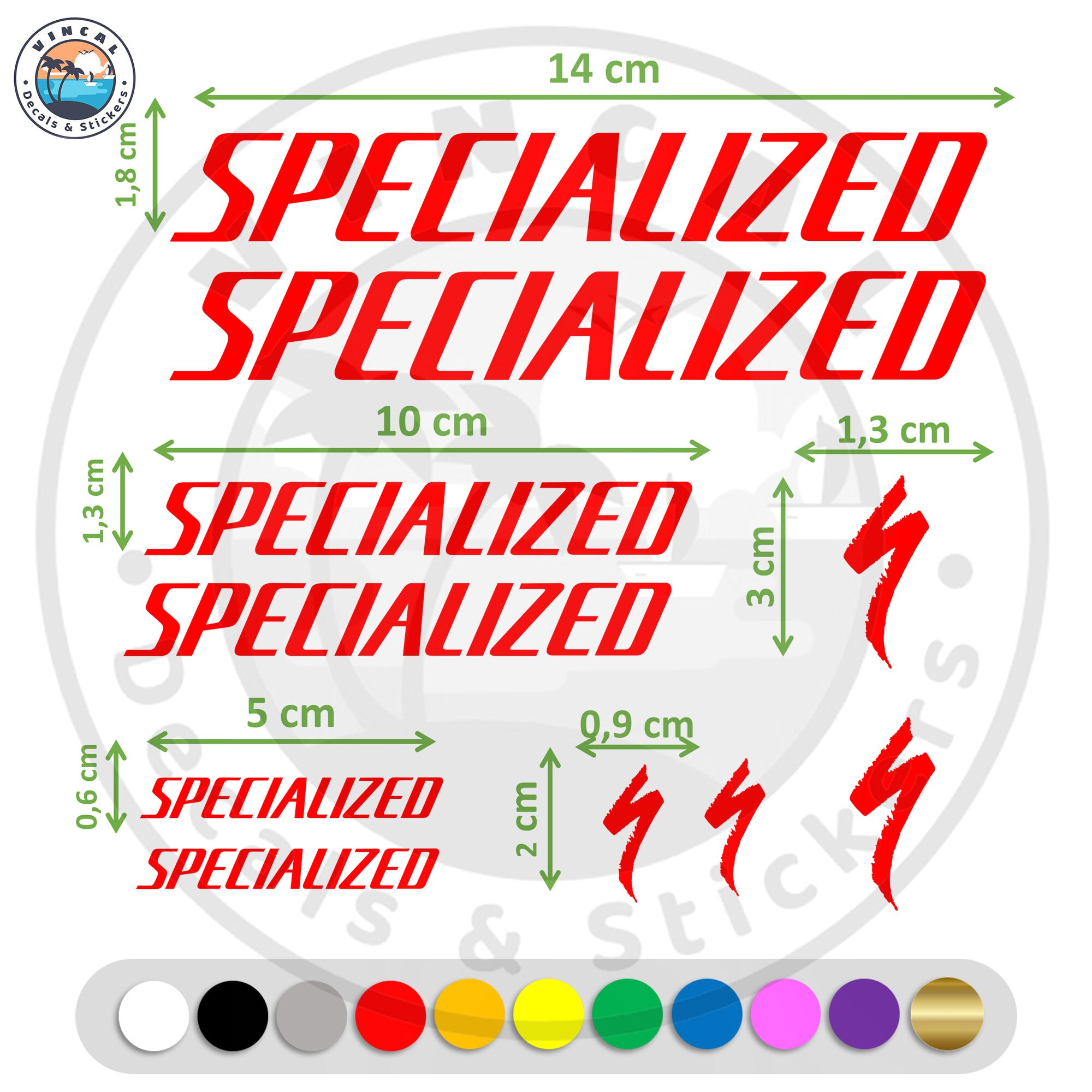 10x Specialized Logo Bike Bicycle Vinyl Adhesive Decal Vinyl Sticker ...