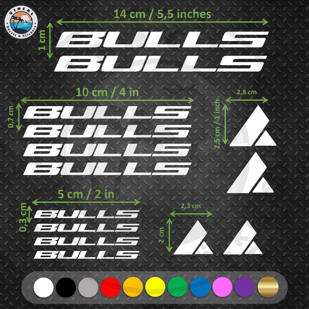 14x Bulls Bikes Sticker Decal Bike Tires Sponsor MTB Aufkleber Adesivi ...
