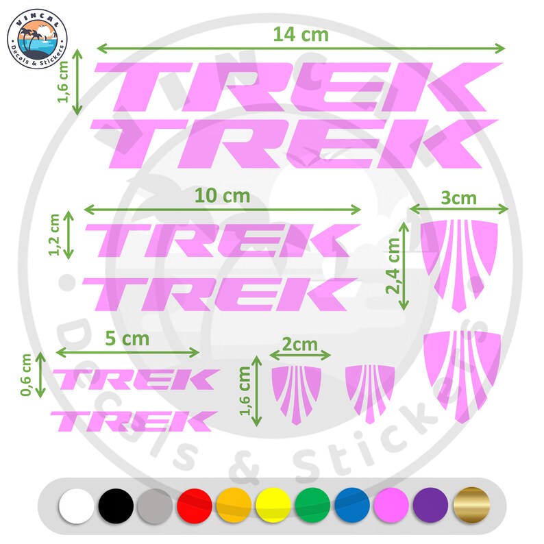 10x Trek Logo Bike Bicycle Vinyl Adhesive Decal Vinyl Sticker Car ...