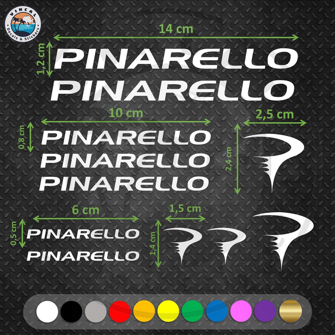 11x Pinarello Sticker Decal Bike Adesivi Logo Vinyl Adhesive Pinarelo ...