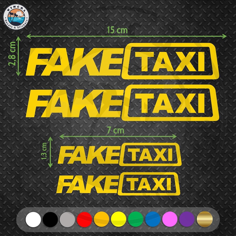 4x Fake Taxi Logo Sticker Vinyl Adhesive Decal Vinyl Snow Car Motorbike ...