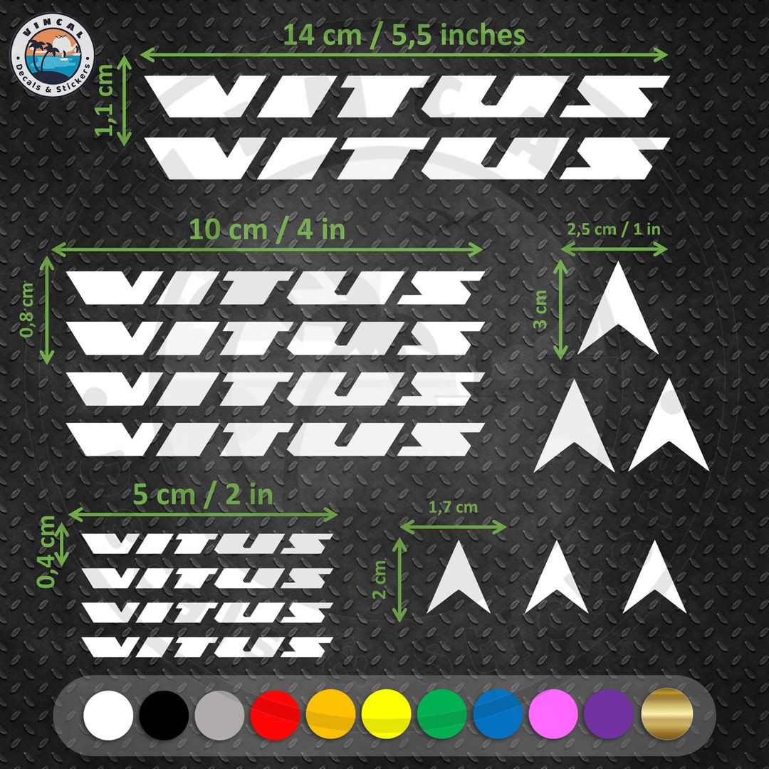 16x Vitus Sticker Decal Bike Tires Sponsor MTB Aufkleber Adesivi Car ...