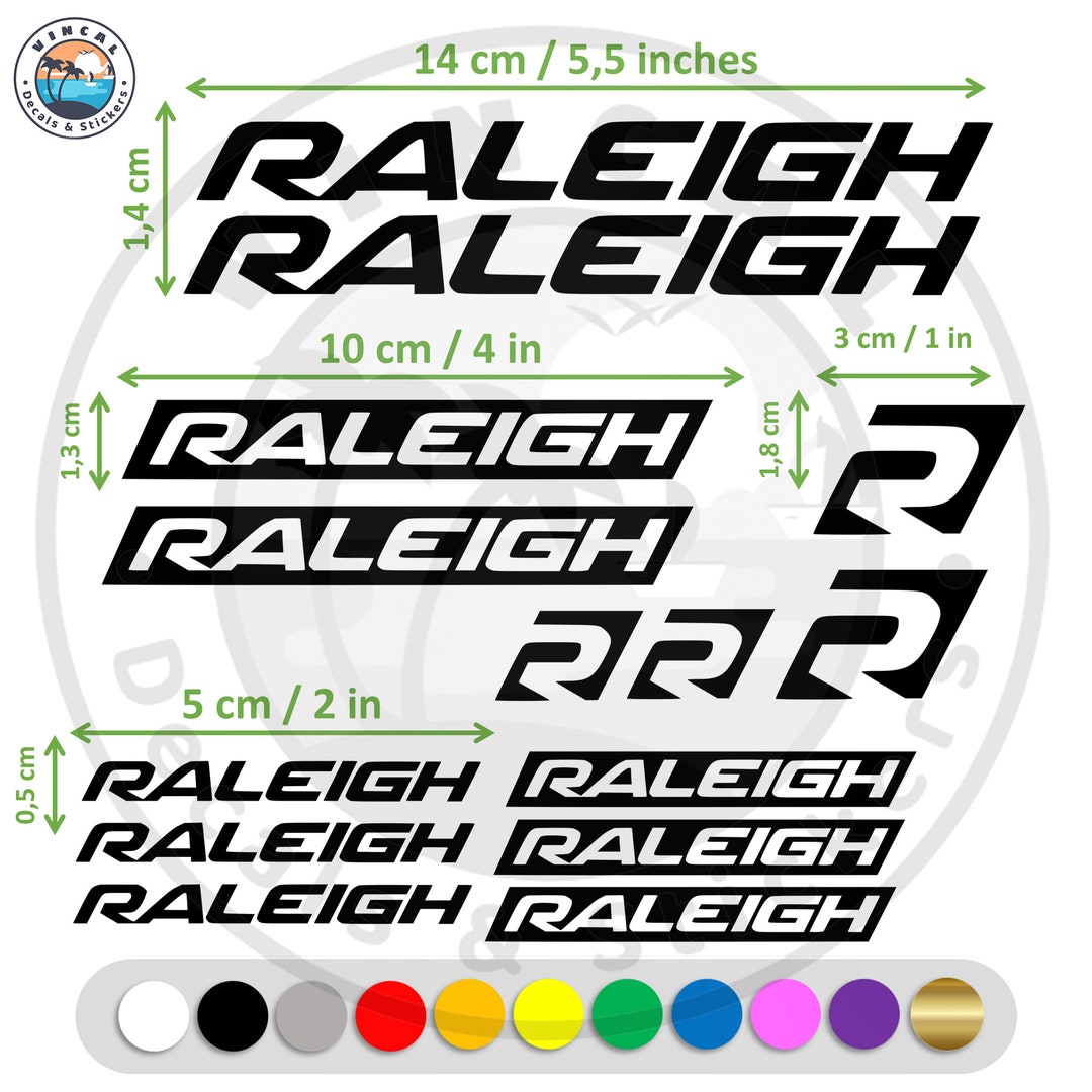 14x Raleigh Sticker Decal Bike Tires Sponsor MTB Raleig Aufkleber ...