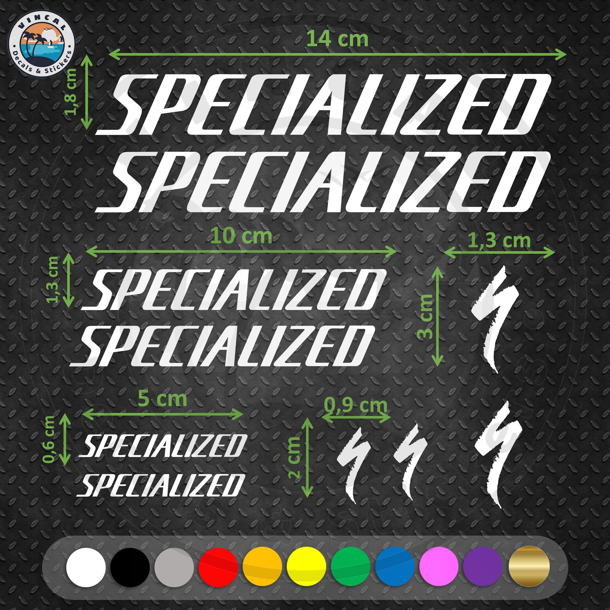 10x Specialized Logo Bike Bicycle Vinyl Adhesive Decal Vinyl Sticker ...