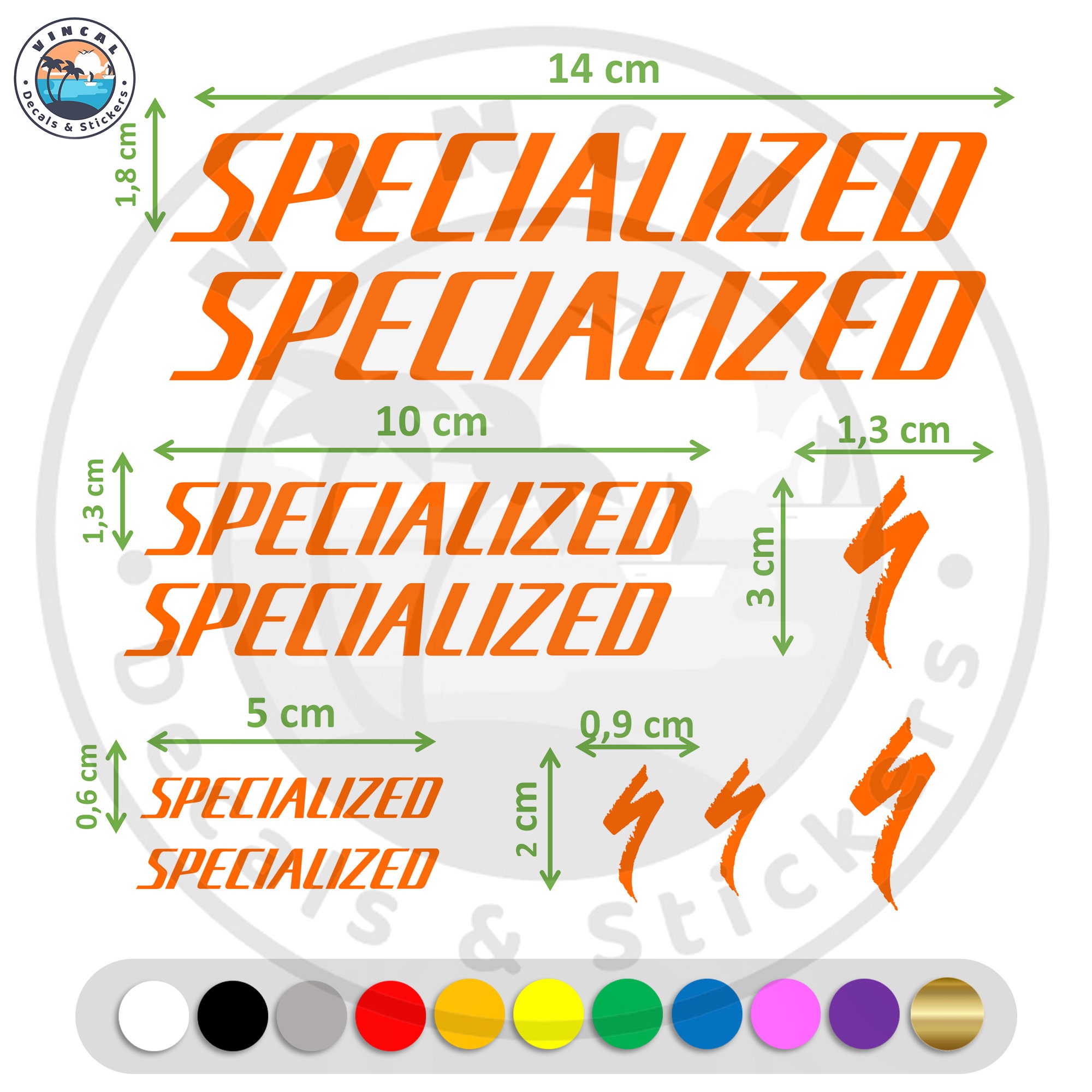 10x Specialized Logo Bike Bicycle Vinyl Adhesive Decal Vinyl Sticker ...