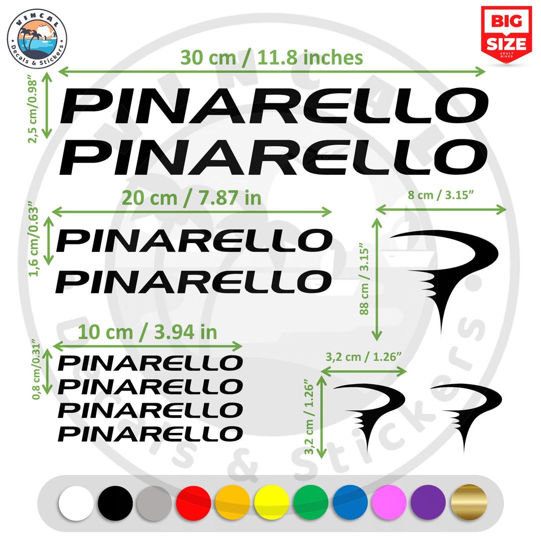 Pinarello Sticker Decal Bike Adesivi Logo Vinyl Adhesive Pinarelo Car ...