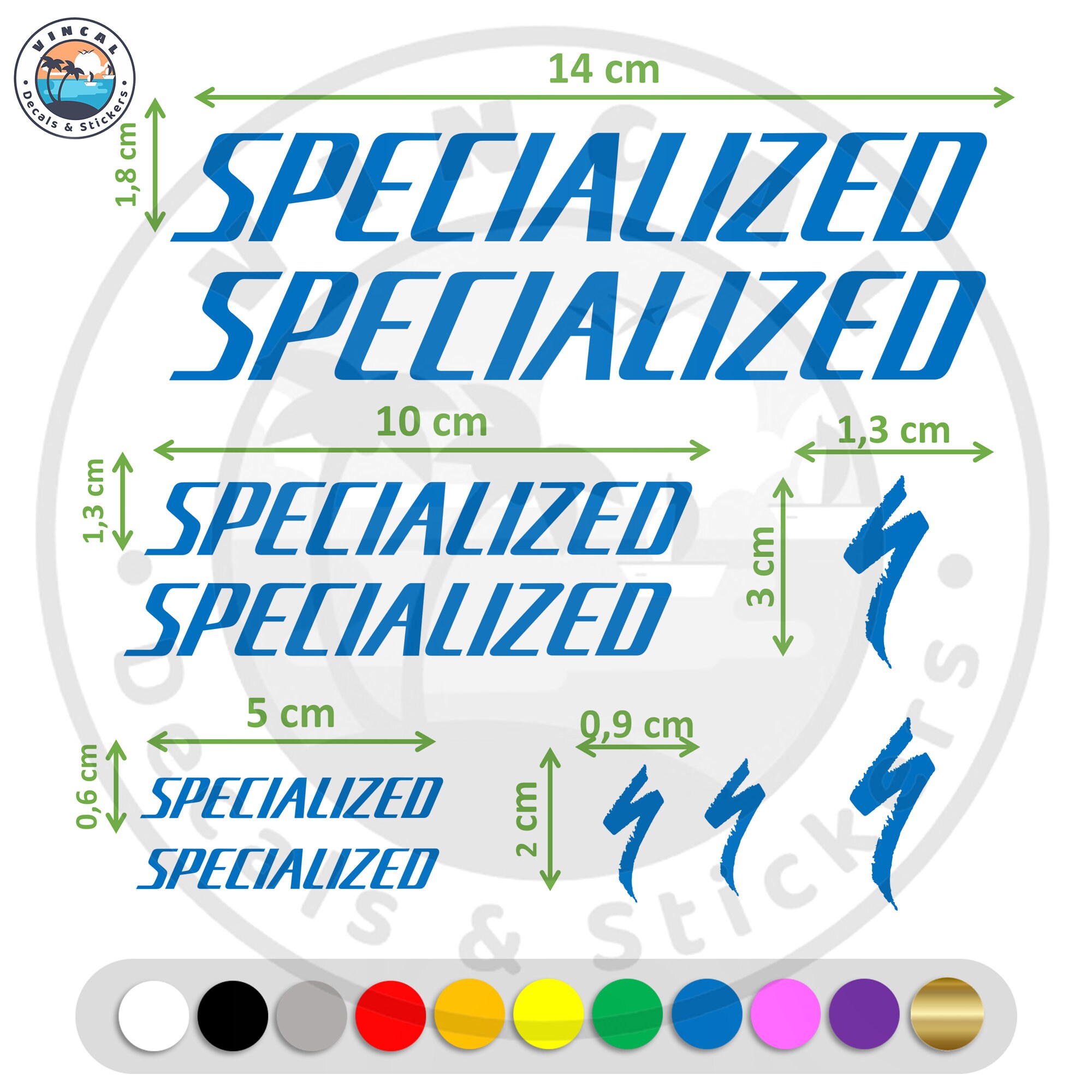 10x Specialized Logo Bike Bicycle Vinyl Adhesive Decal Vinyl Sticker ...