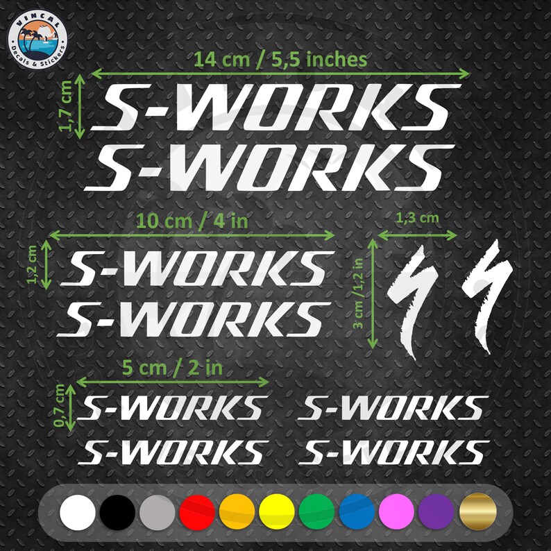 10x S-works Decal Specialized Logo Bike Bicycle Vinyl Adhesive Vinyl ...