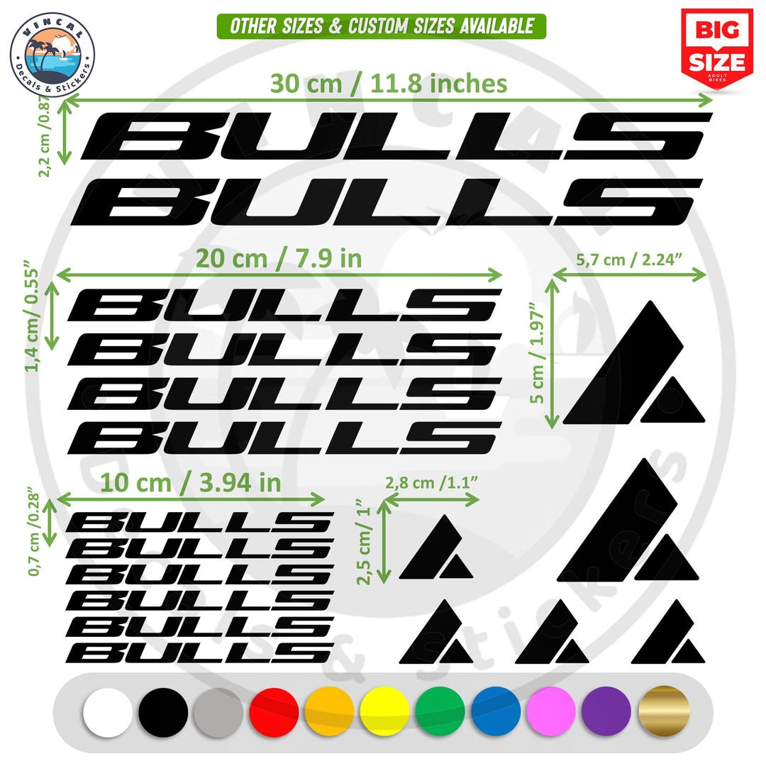 BULLS Bikes Stickers Logo Bike Sticker Bicycle Decal Vinyl Frame Fork ...