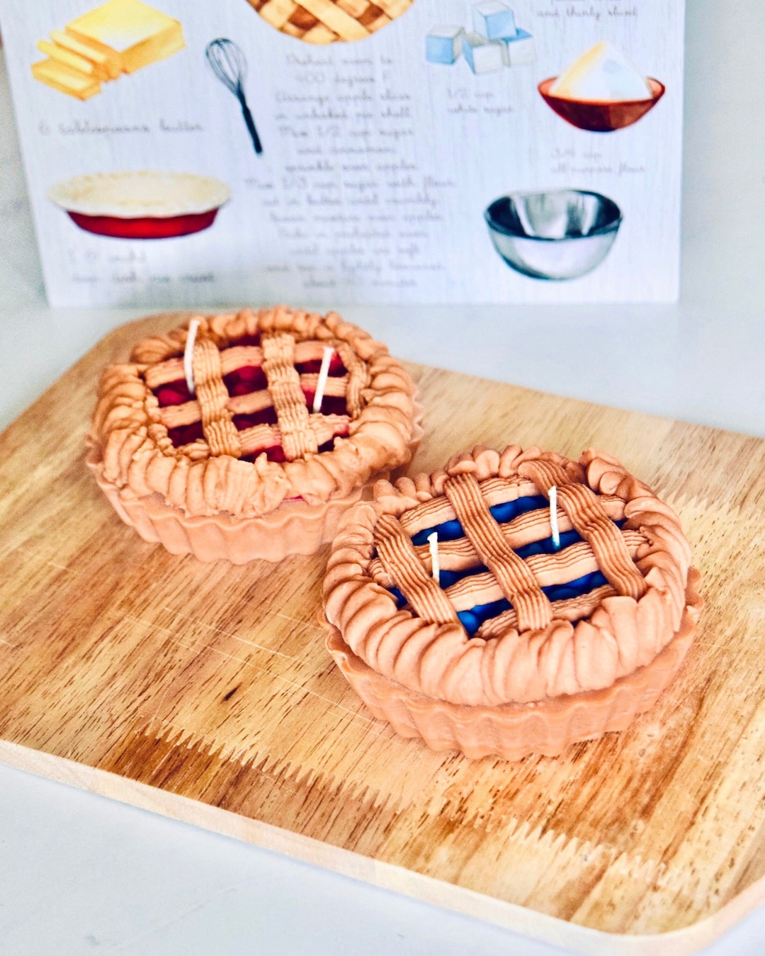 Pie Soy Candle - Pillar Candle - Dessert Inspired Candle - Cherry Pie ...