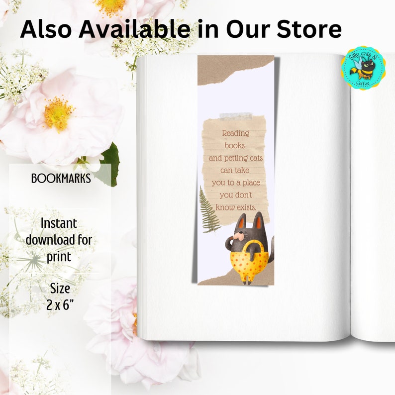 Cute Kawaii Cat Printable Bookmarks, Digital Download Print Ready, PNG ...