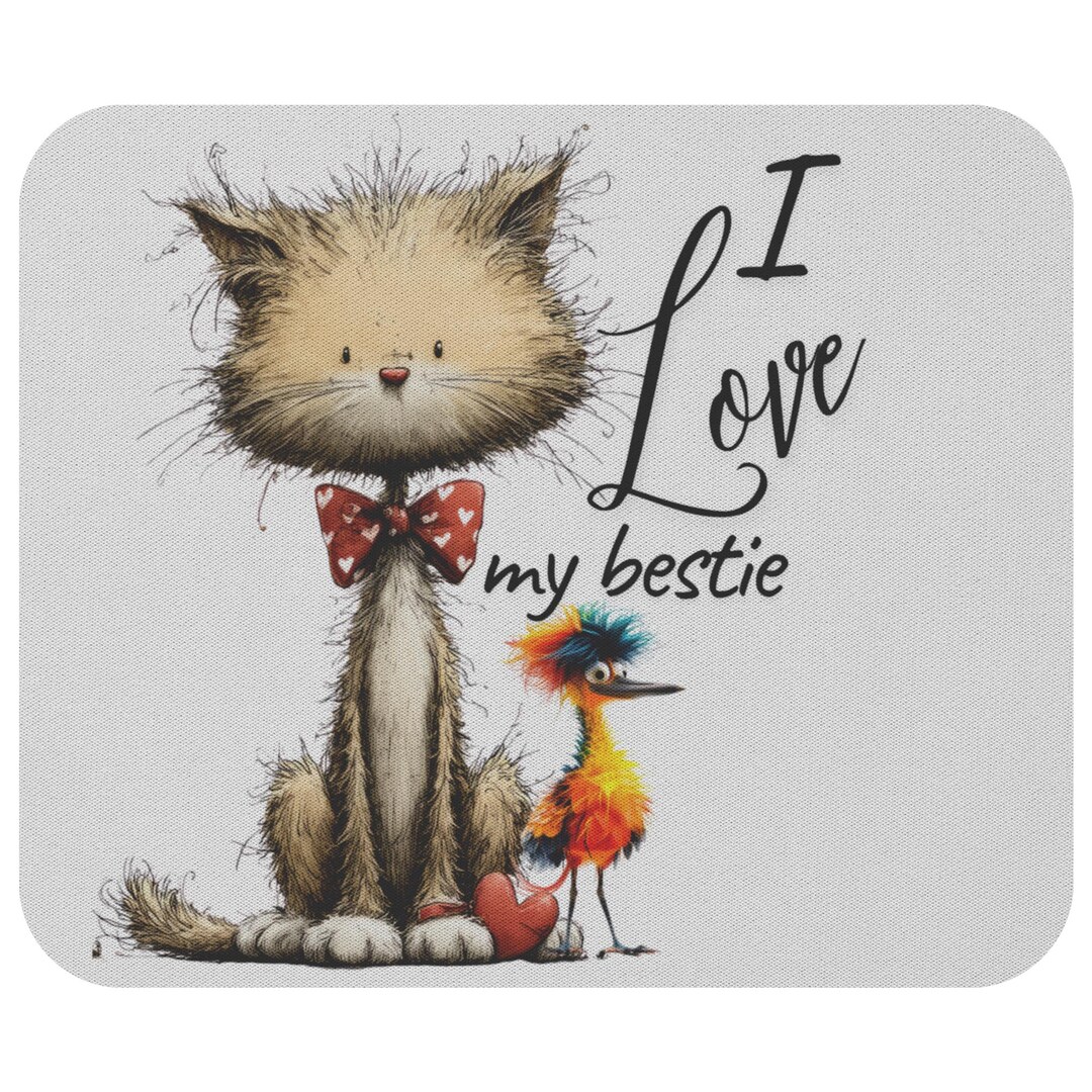 I Love My Bestie Mouse Pad, Cute Friendship Desk Accessory, Animal ...