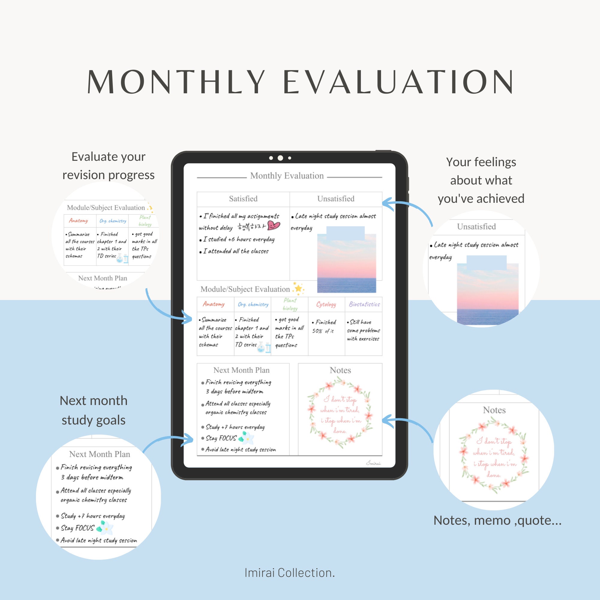 Student Digital Planner | Be Studious Undated Daily Planner | College ...