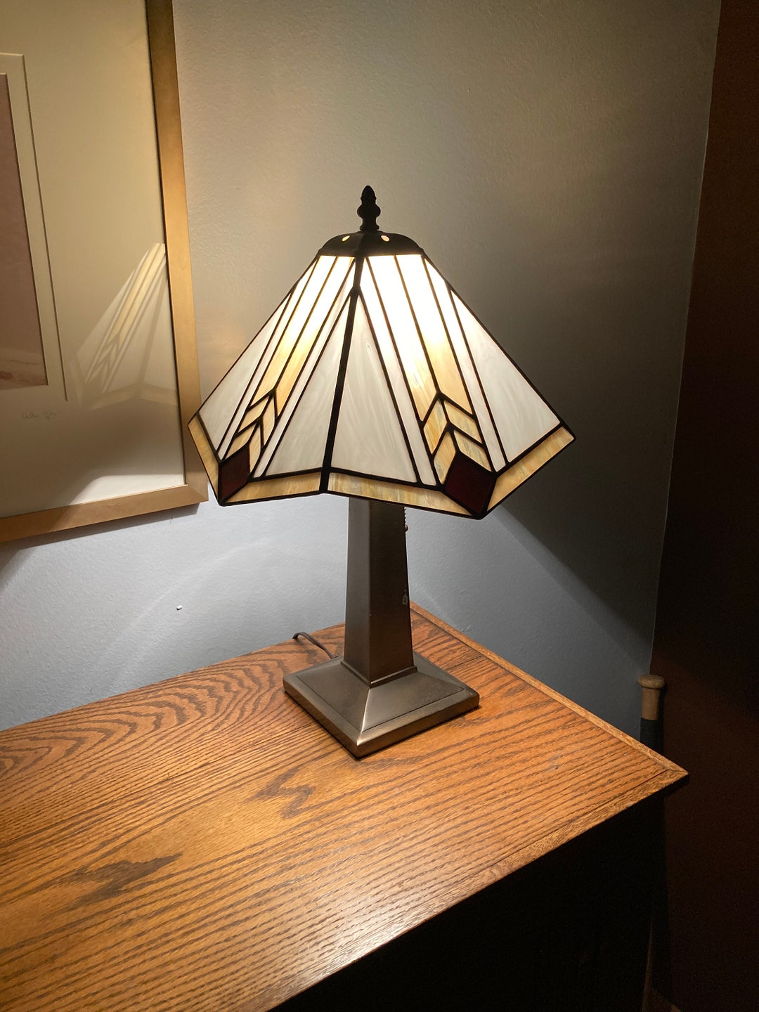 Prairie Style Stained Glass Lamp - Medium - Etsy