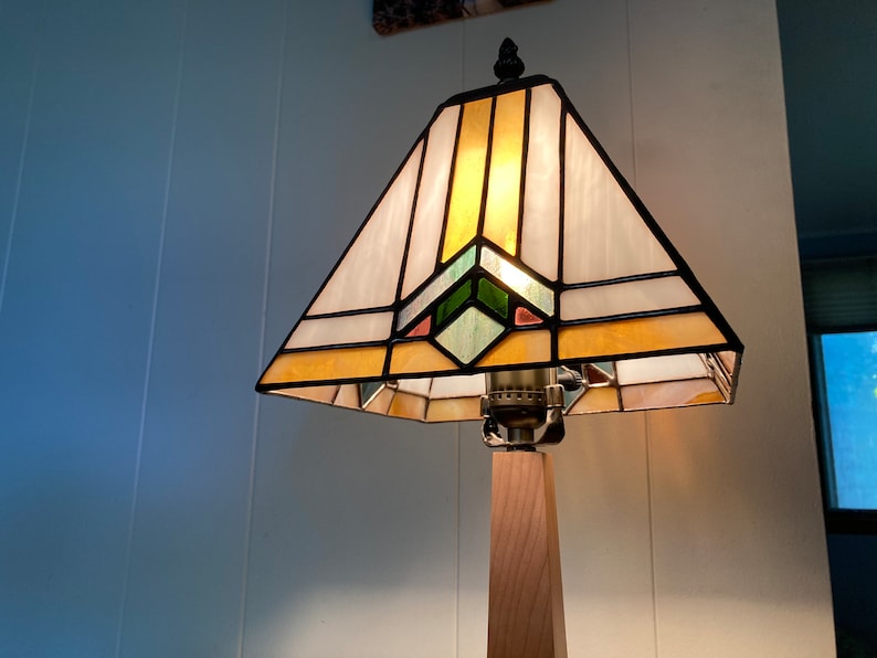 Prairie Style Stained Glass Lamp - Small - Etsy