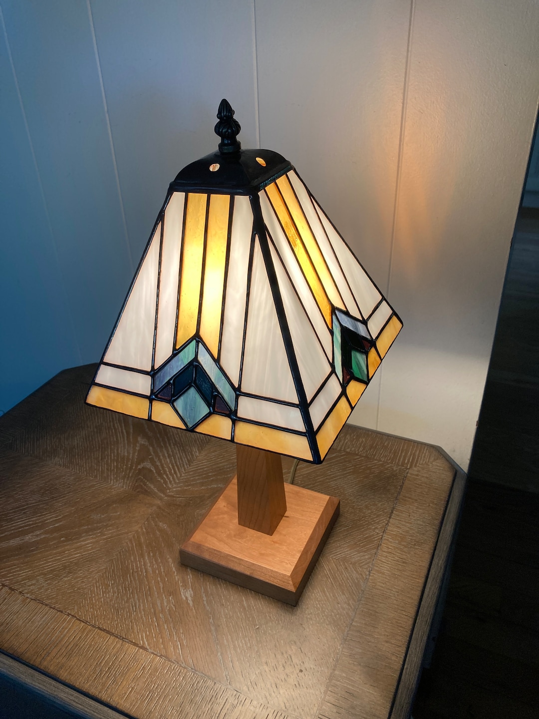 Prairie Style Stained Glass Lamp - Small - Etsy