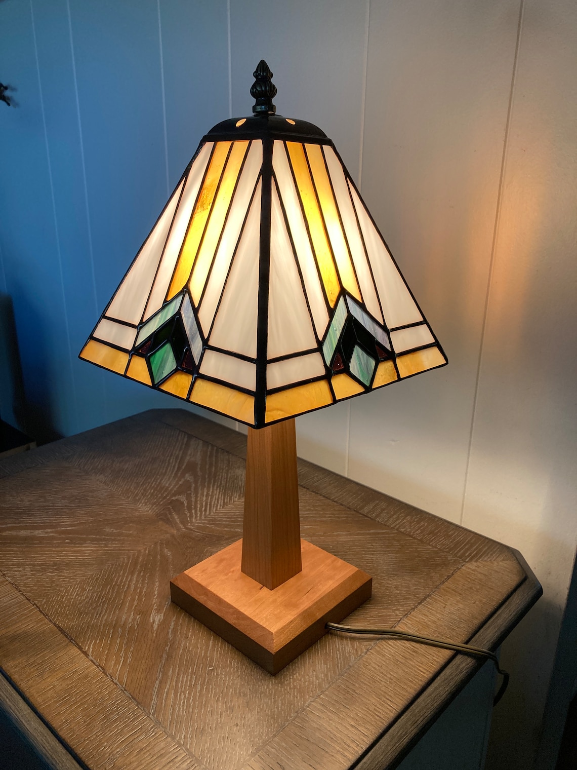 Prairie Style Stained Glass Lamp - Small - Etsy