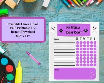 Cat Chore Chart - Etsy