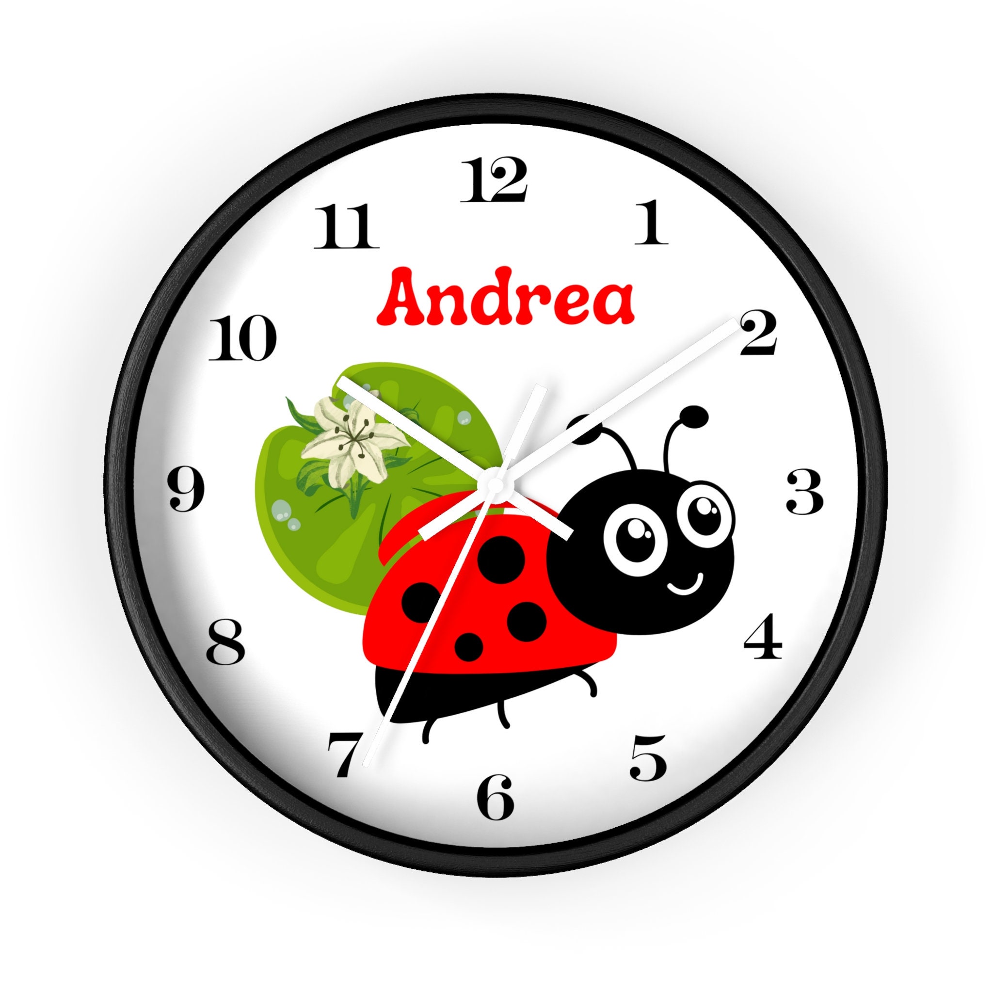 Personalized Ladybug Clock Kids' Room Wall Decor Customized Kids Clock ...